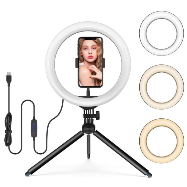 26CM LED Ring Light with Tripod | Zuhaix 26CM LED Ring Light with 7ft ...